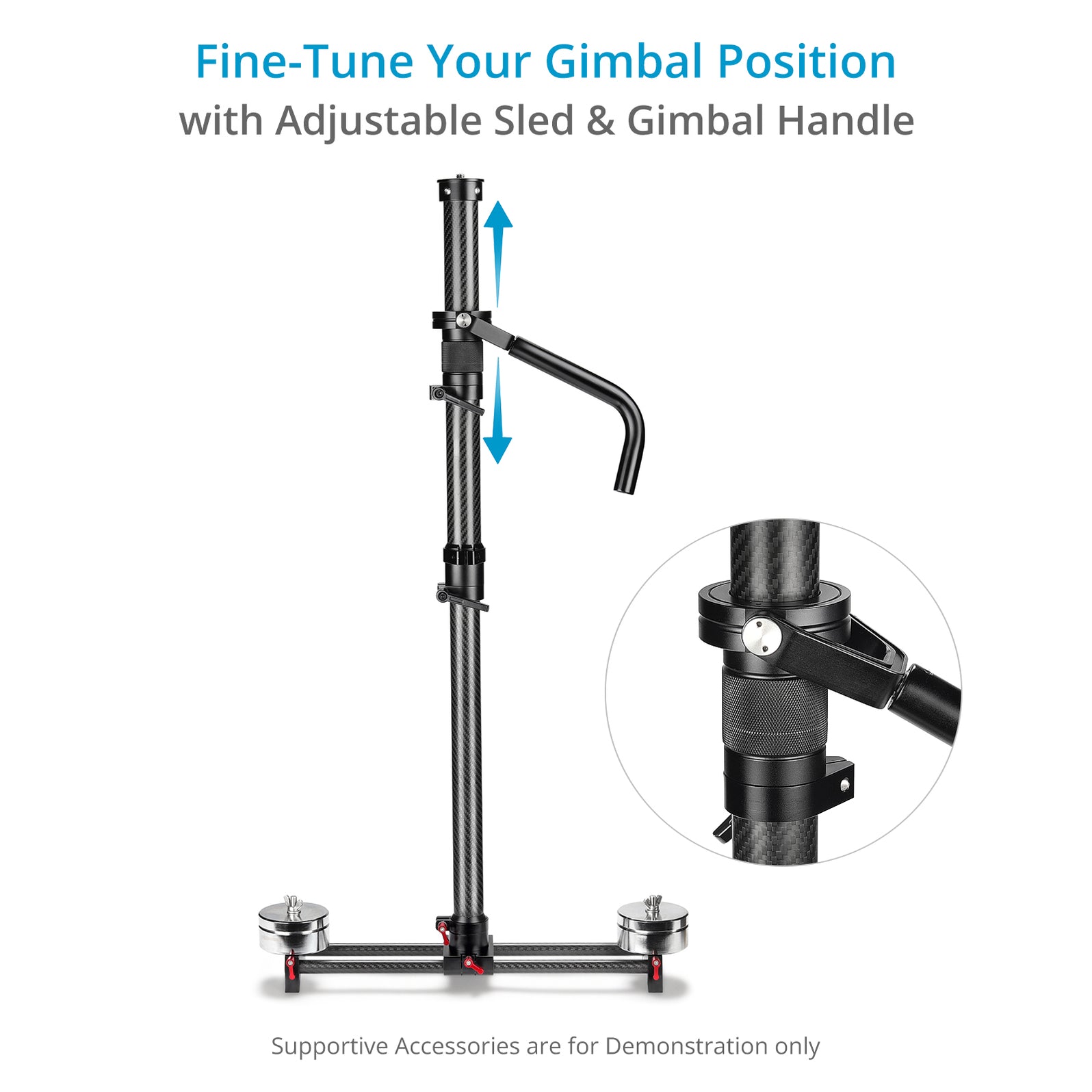 Flycam G-Axis 6000 Gimbal Support/Monopod Sled for Vest/Arm Stabilizer ...