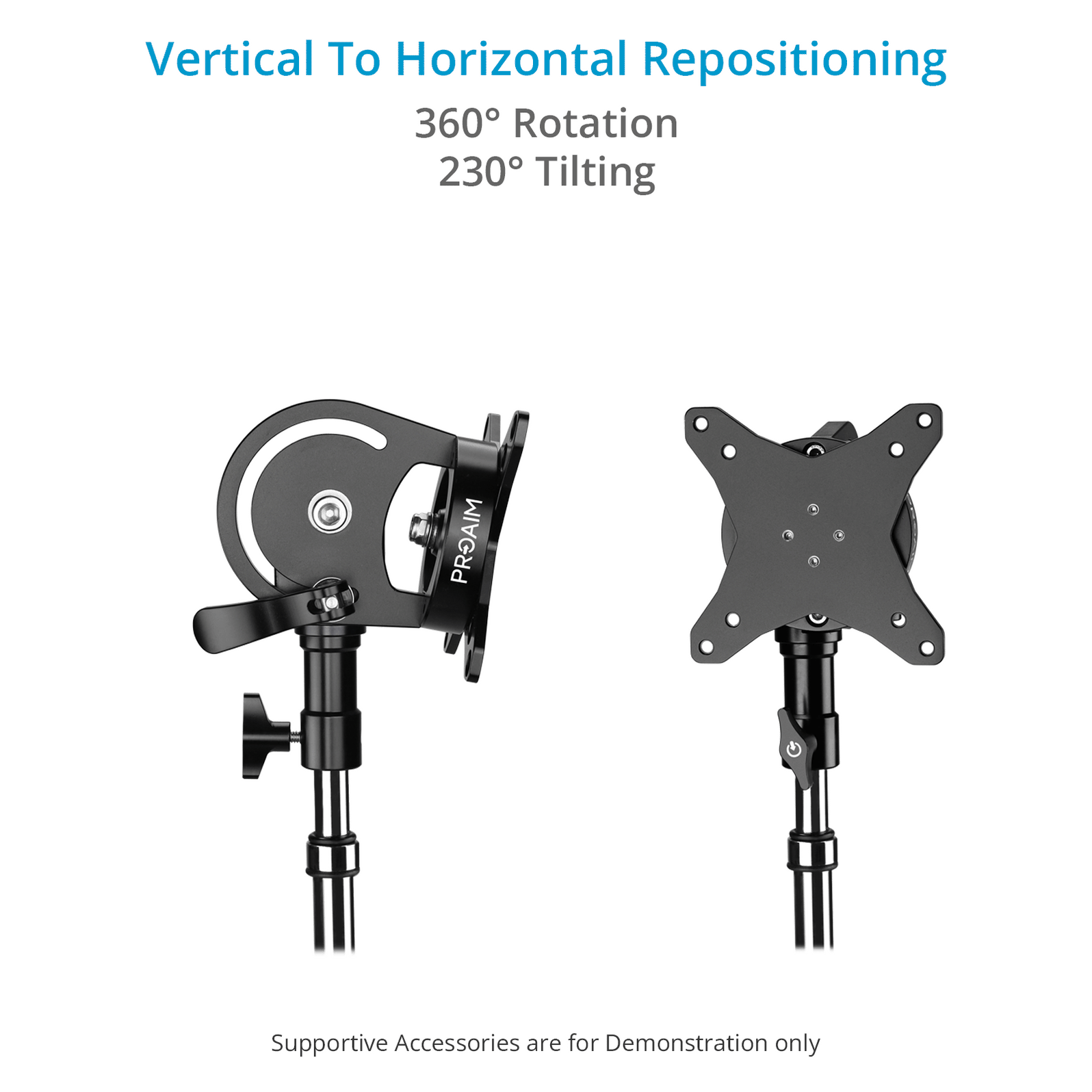 Proaim 360° Rotation VESA 75mm/100mm Tilting Monitor Mount