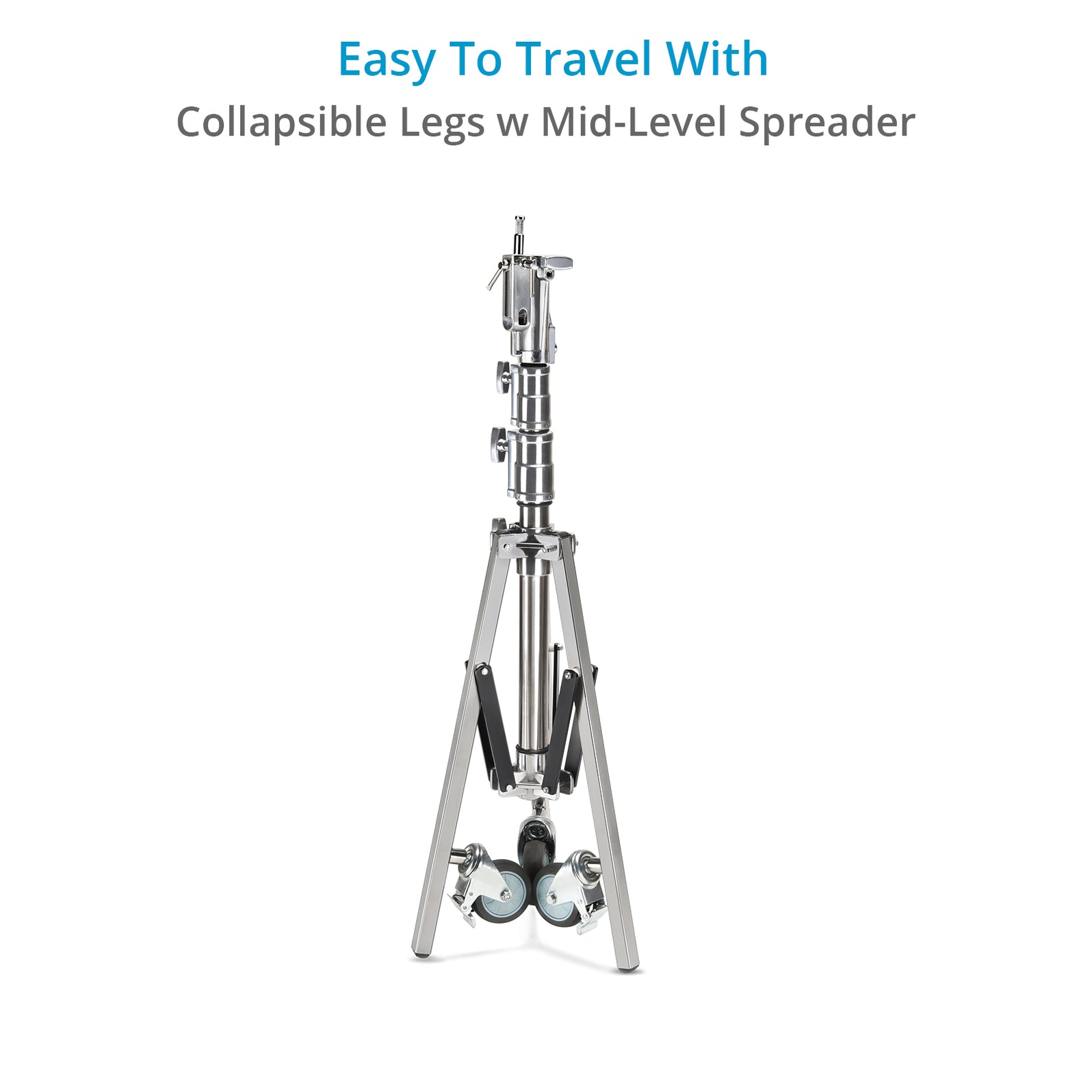 Proaim 6.2’ Low Ninja Double Riser Rolling Stand for Lighting Fixtures