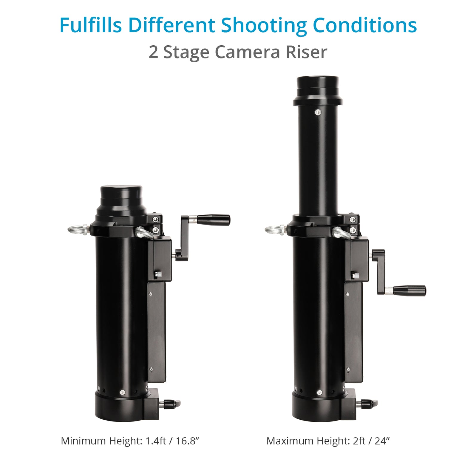 Proaim Cranked Telescopic Camera Bazooka Euro/Elemac Mount 16.8” to 24