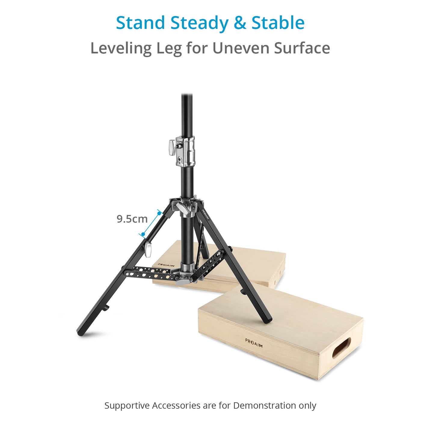Proaim 6.16ft Double Riser Rolling Monitor Stand with 5/8” Mount