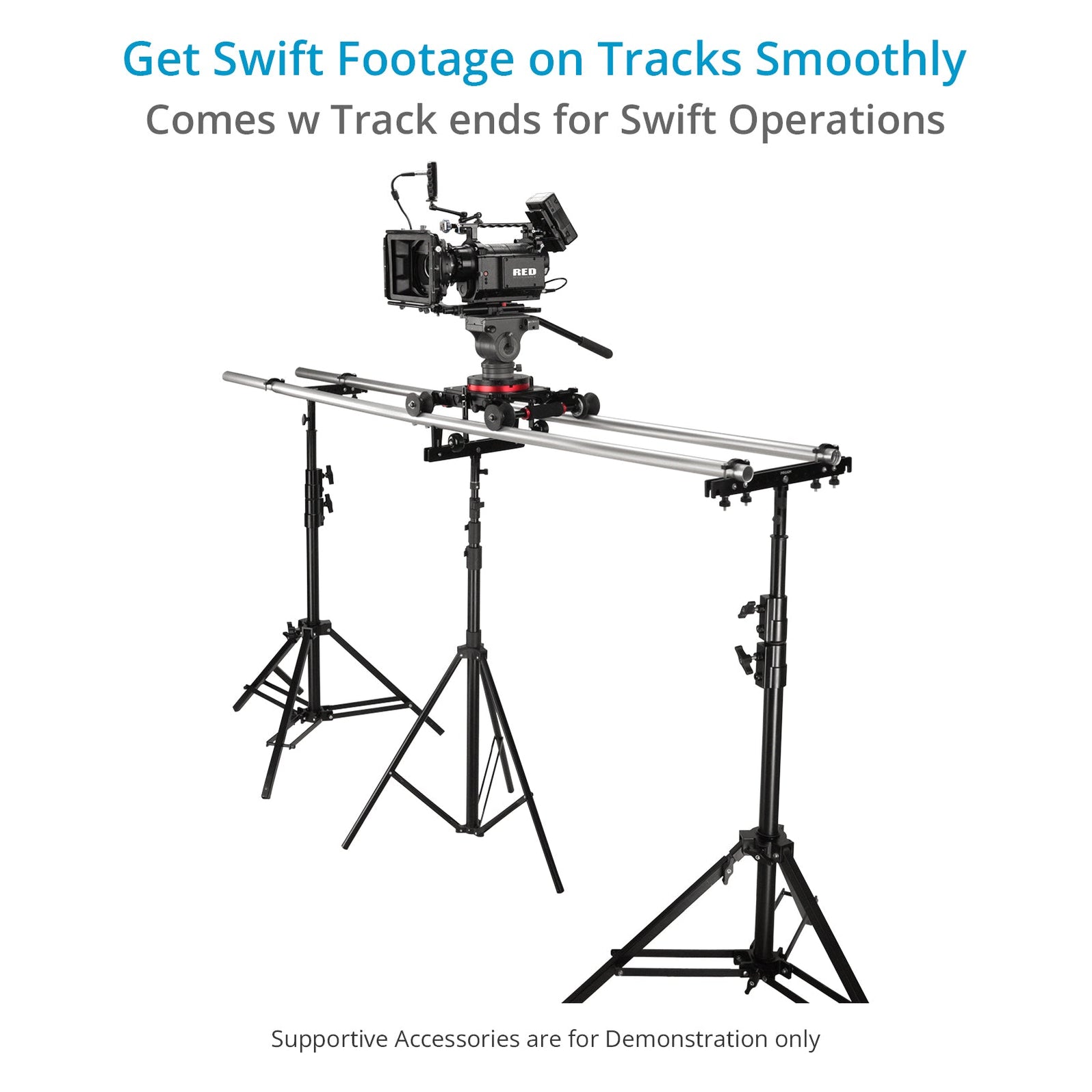 Proaim Fusion Video/Film Camera Dolly Slider w Track Ends + Bag Packing