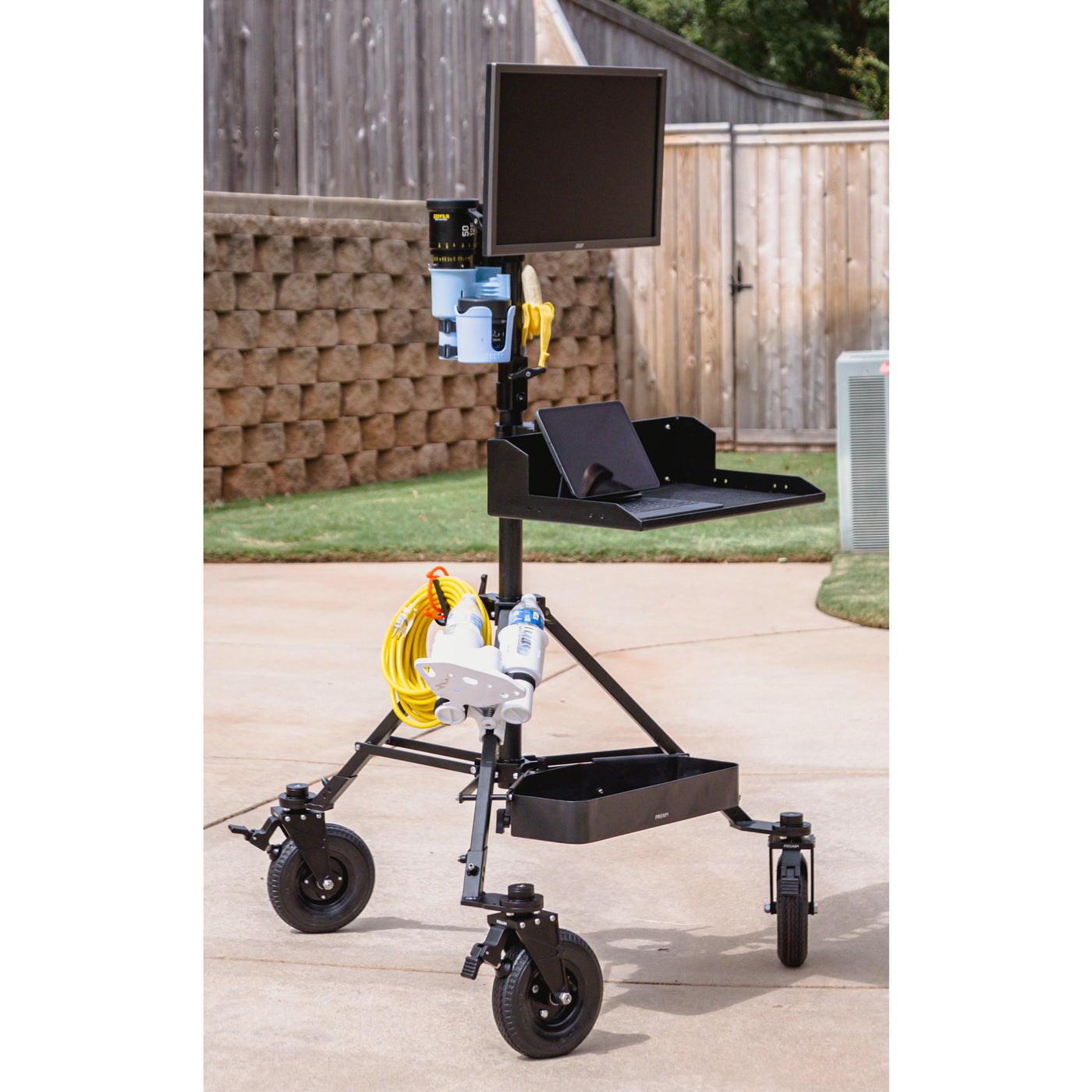 Proaim Alpha Mobile Workstation: Stand, Laptop & Accessory Tray, VESA