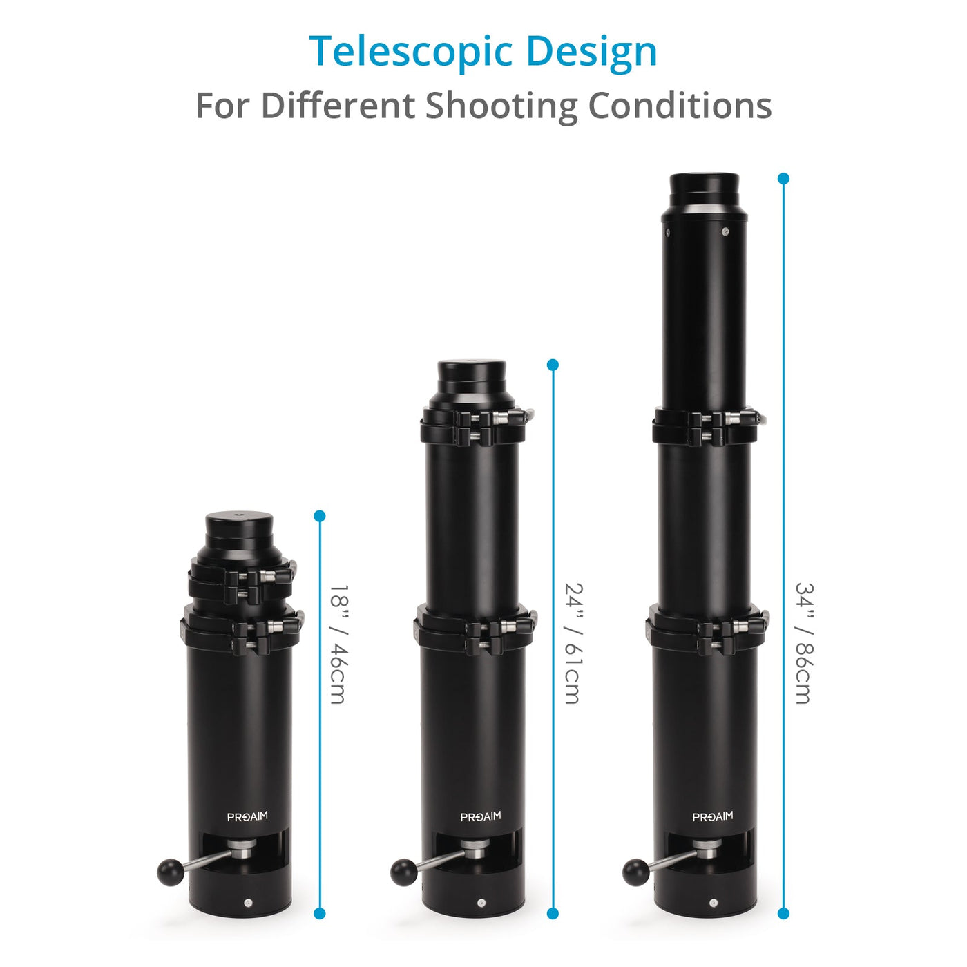 Proaim Bull Telescopic Gas Lift Bazooka for Camera Dolly