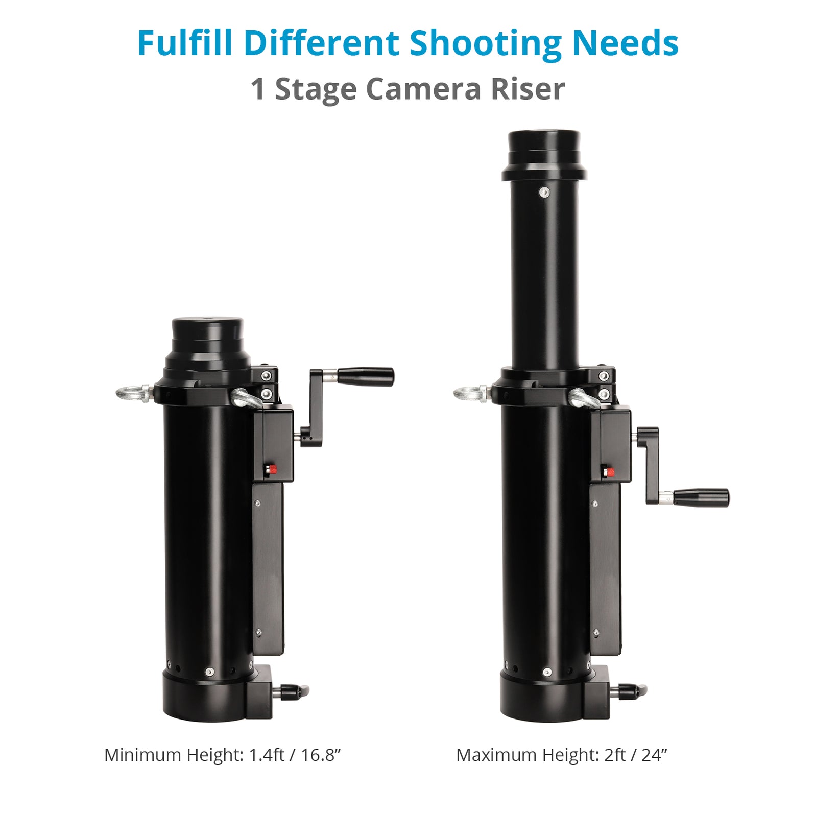 Proaim Cranked Telescopic Camera Bazooka Euro/Elemac Mount 16.8” to 24