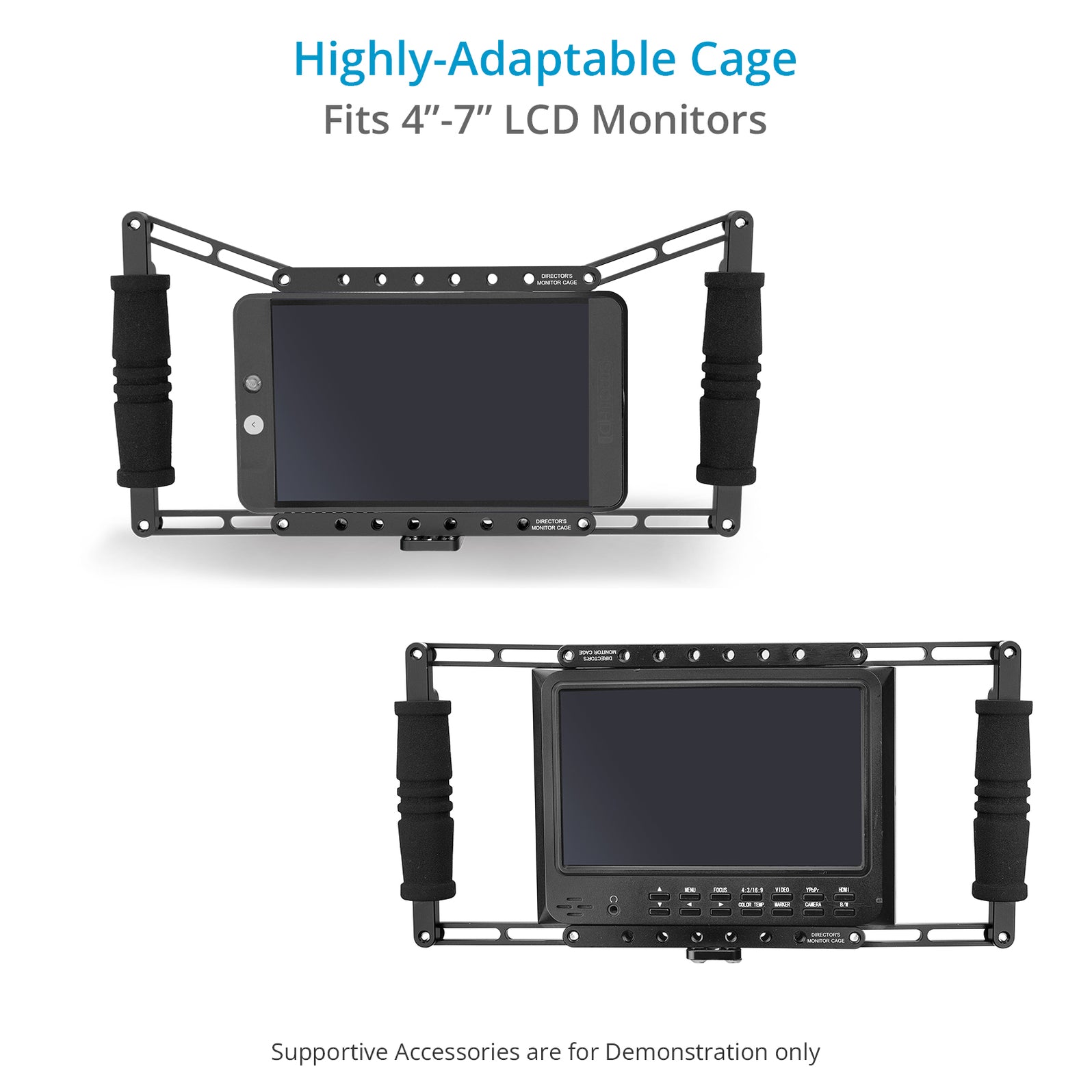Proaim Director's Cage for 4”-7” LCD Camera Monitors | With V-Mount Pl