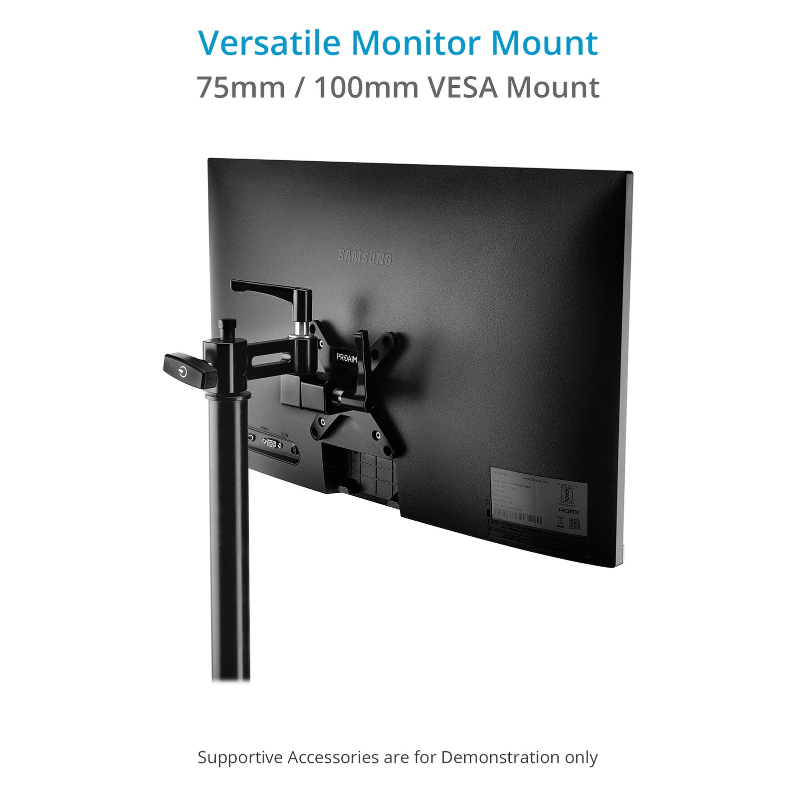 Proaim Monitor Mount for C-Stands & Light Stands | Payload: 30kg / 65l