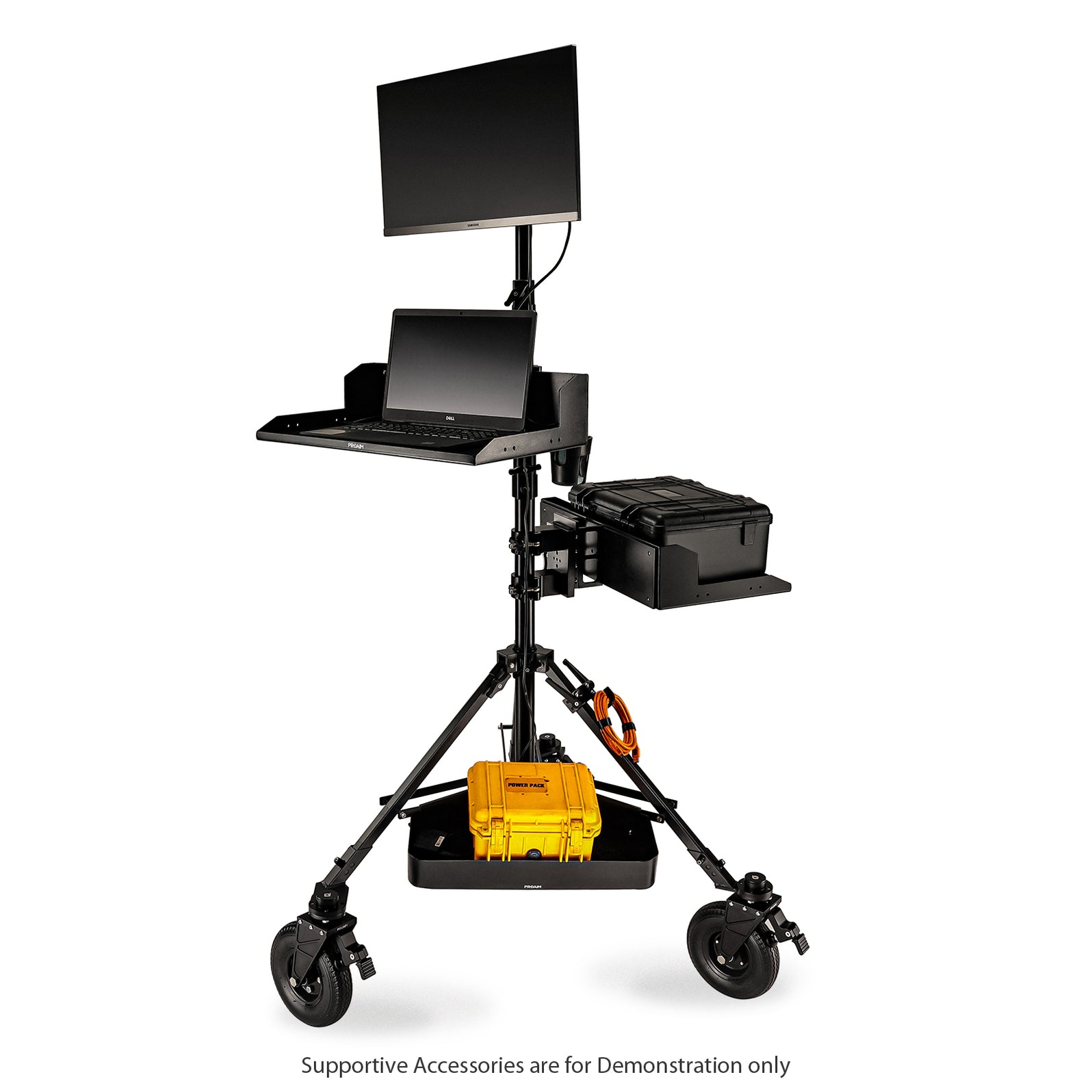 Proaim Alpha Mobile Workstation: Stand, Laptop & Accessory Tray, VESA
